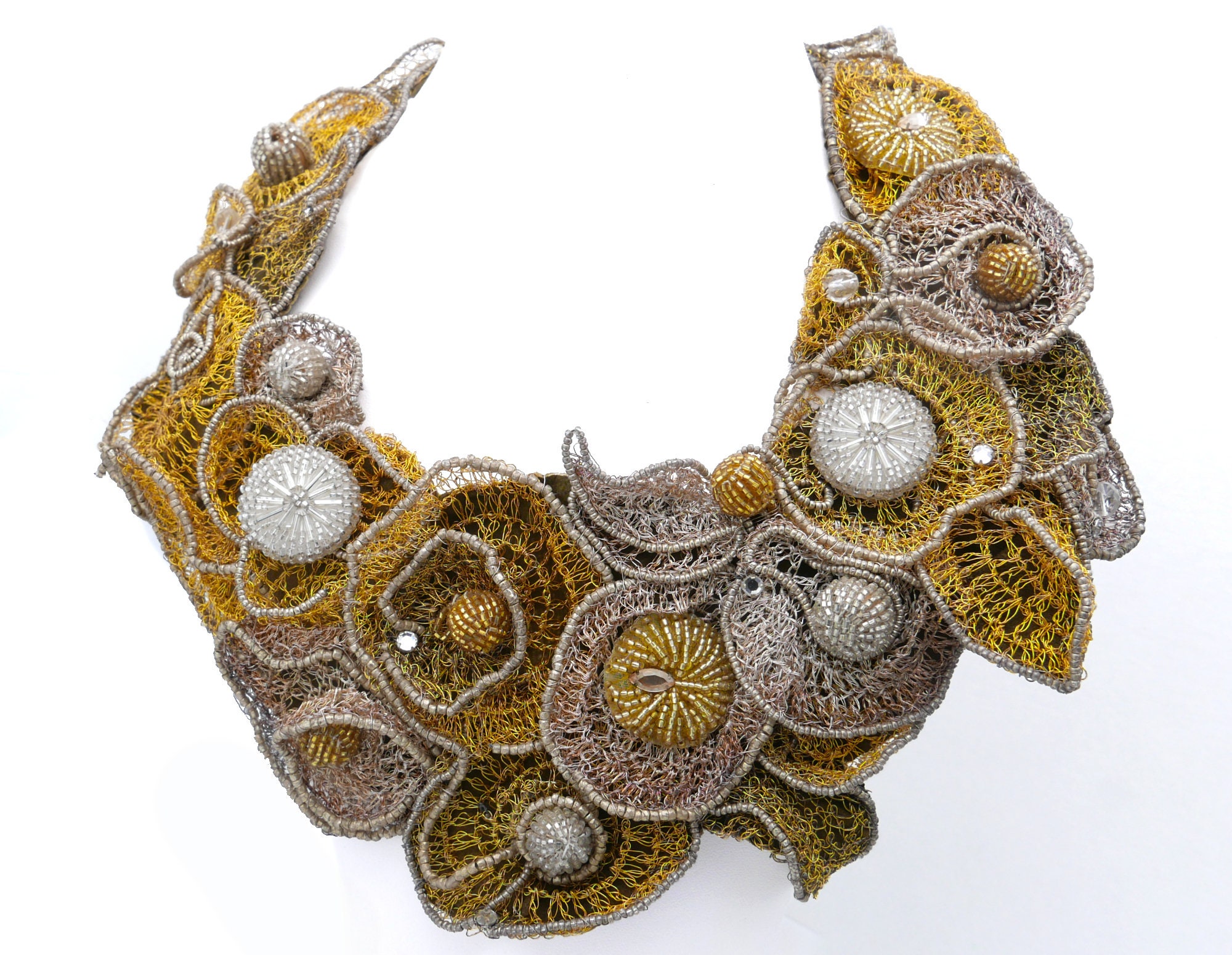 Vintage Woven Crochet Wire Artist Signed Arlyn Studio Necklace - Etsy