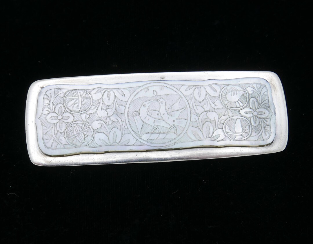 Vintage Modernist Sterling Silver France Holmes Booth Carved MOP Birds ...