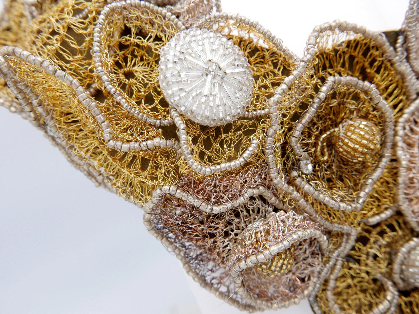 Vintage Woven Crochet Wire Artist Signed Arlyn Studio Necklace - Etsy