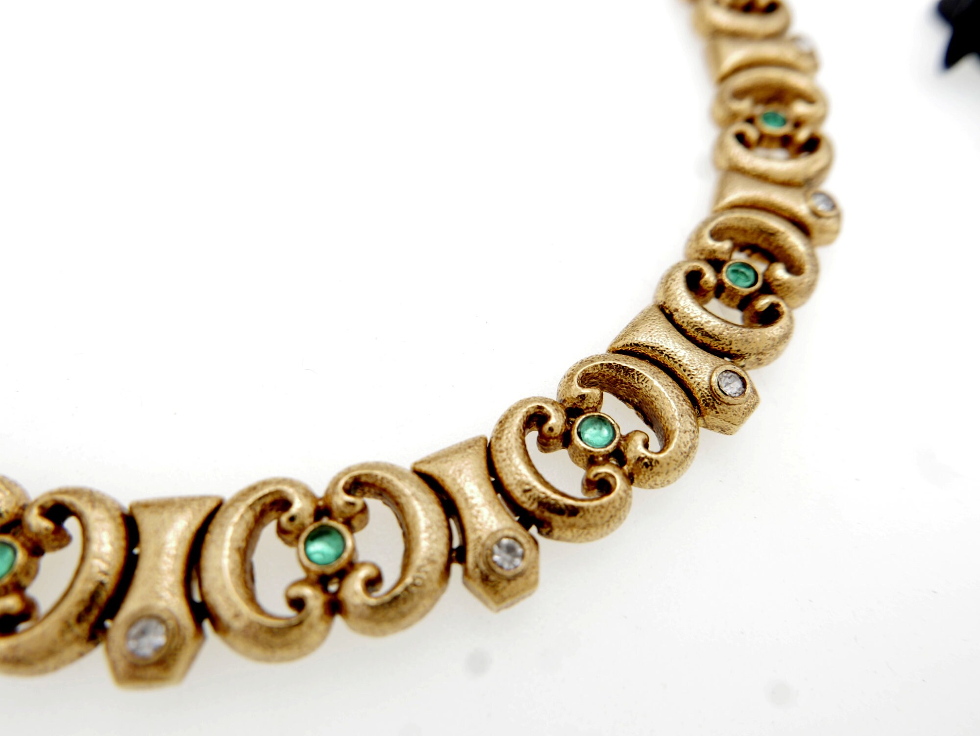 Vintage Baroque Renaissance Revival Gold Rhinestone Necklace - Etsy
