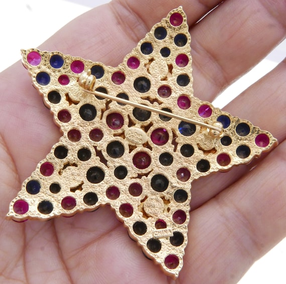 Vintage Colorful Joan Rivers Stars Rhinestone Brooch … - Gem