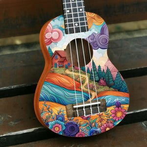 Beautiful Illustrations-handmade Custom Ukulele - Etsy