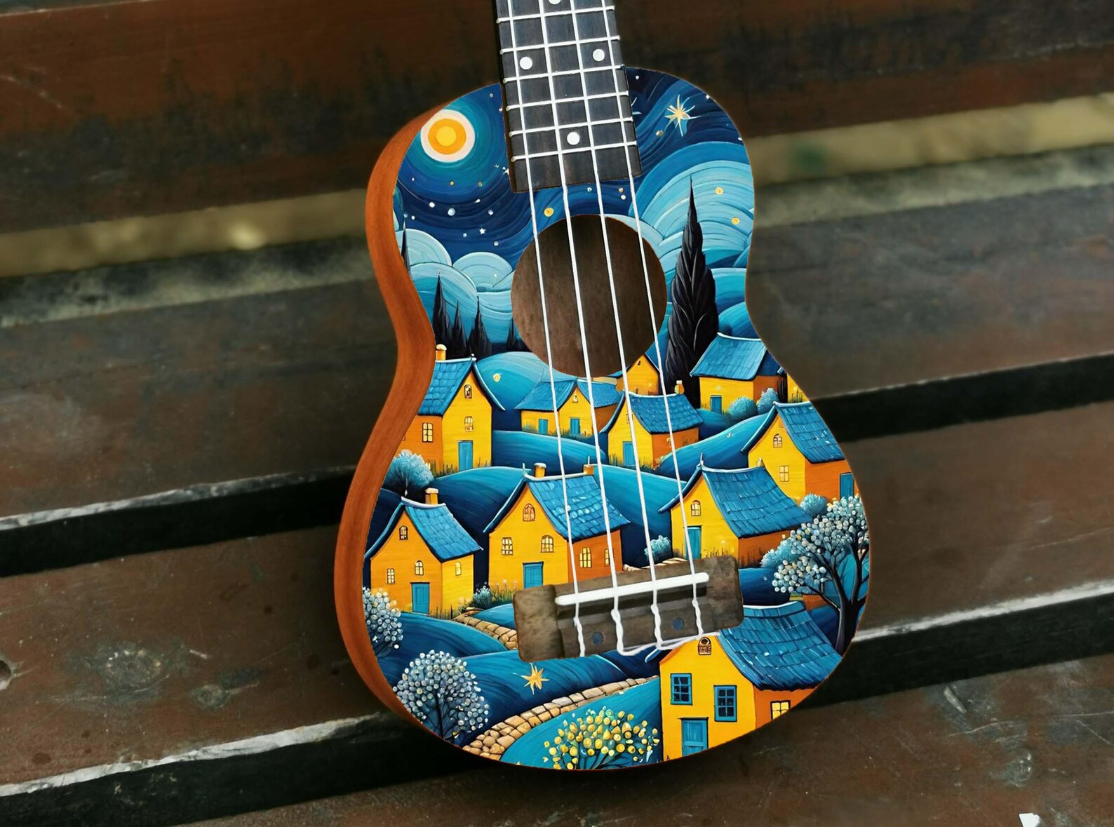 Beautiful Illustrations-handmade Custom Ukulele - Etsy