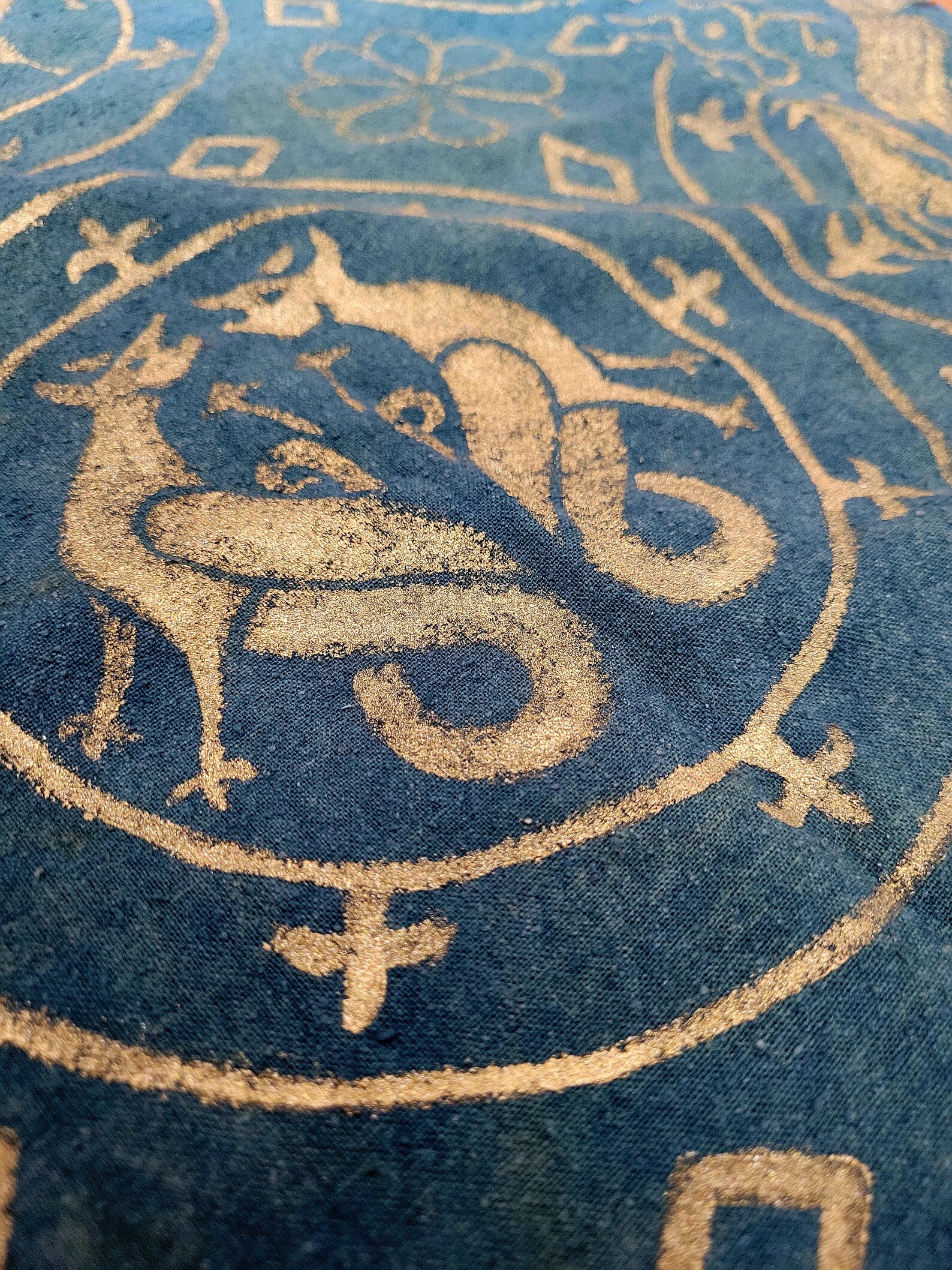 Dress Printed Fabric Bourette Silk Blockprinting Byzantine - Etsy