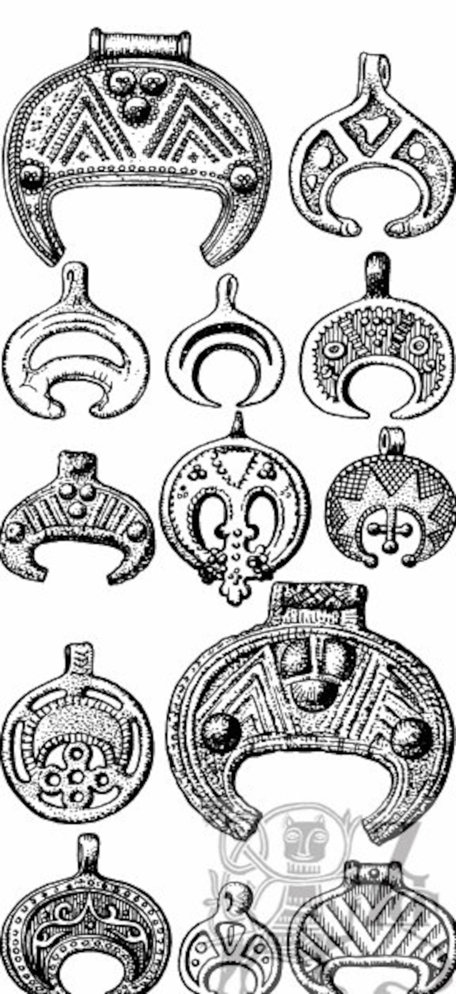 Luna Lunula Slawen Anhänger Slawisch Kiewer Rus Fund Slavs Luna Lunula ...