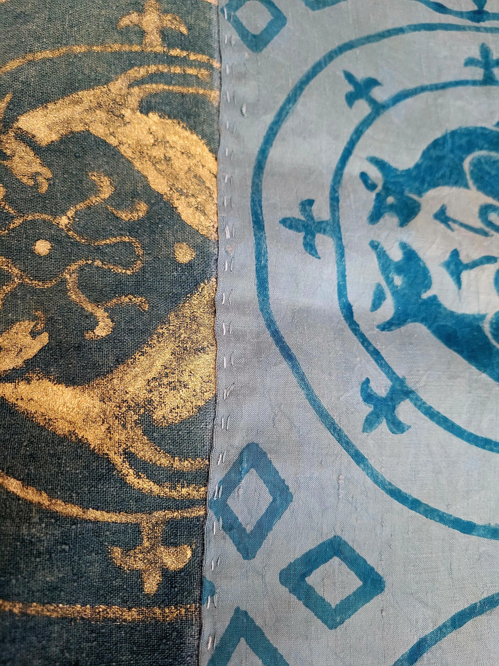 Dress Printed Fabric Bourette Silk Blockprinting Byzantine Kievan Rus ...