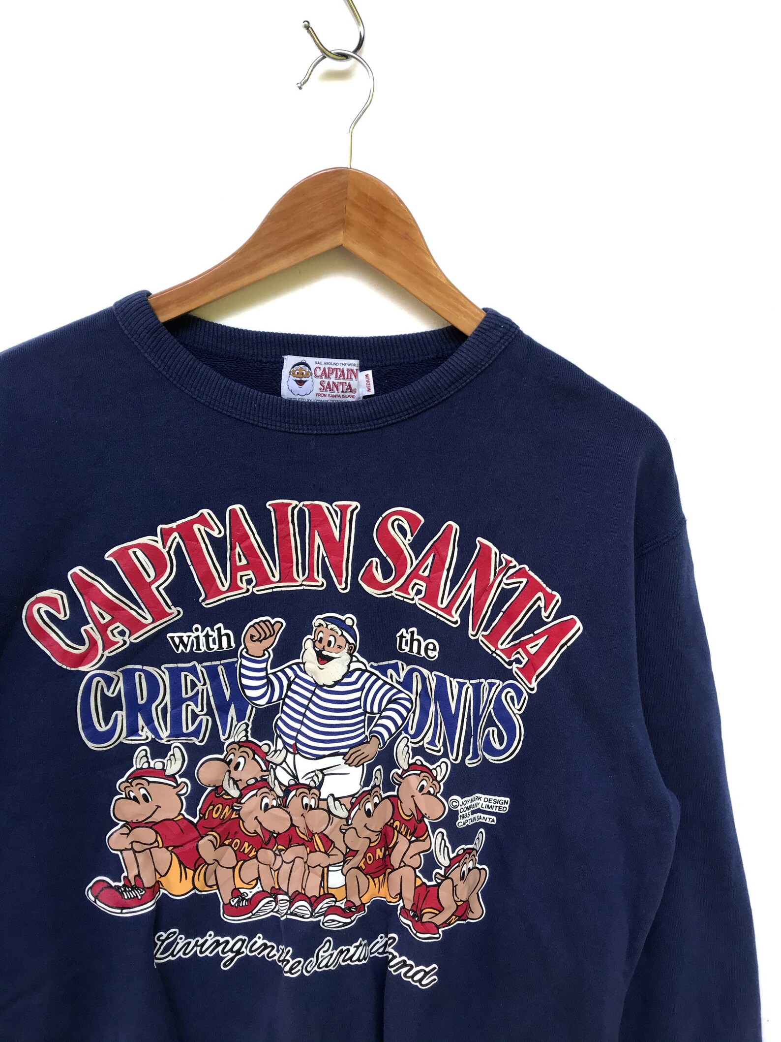 Vintage 90s Captain Santa Sweatshirt Jumper Pullover Vintage Santa Big ...