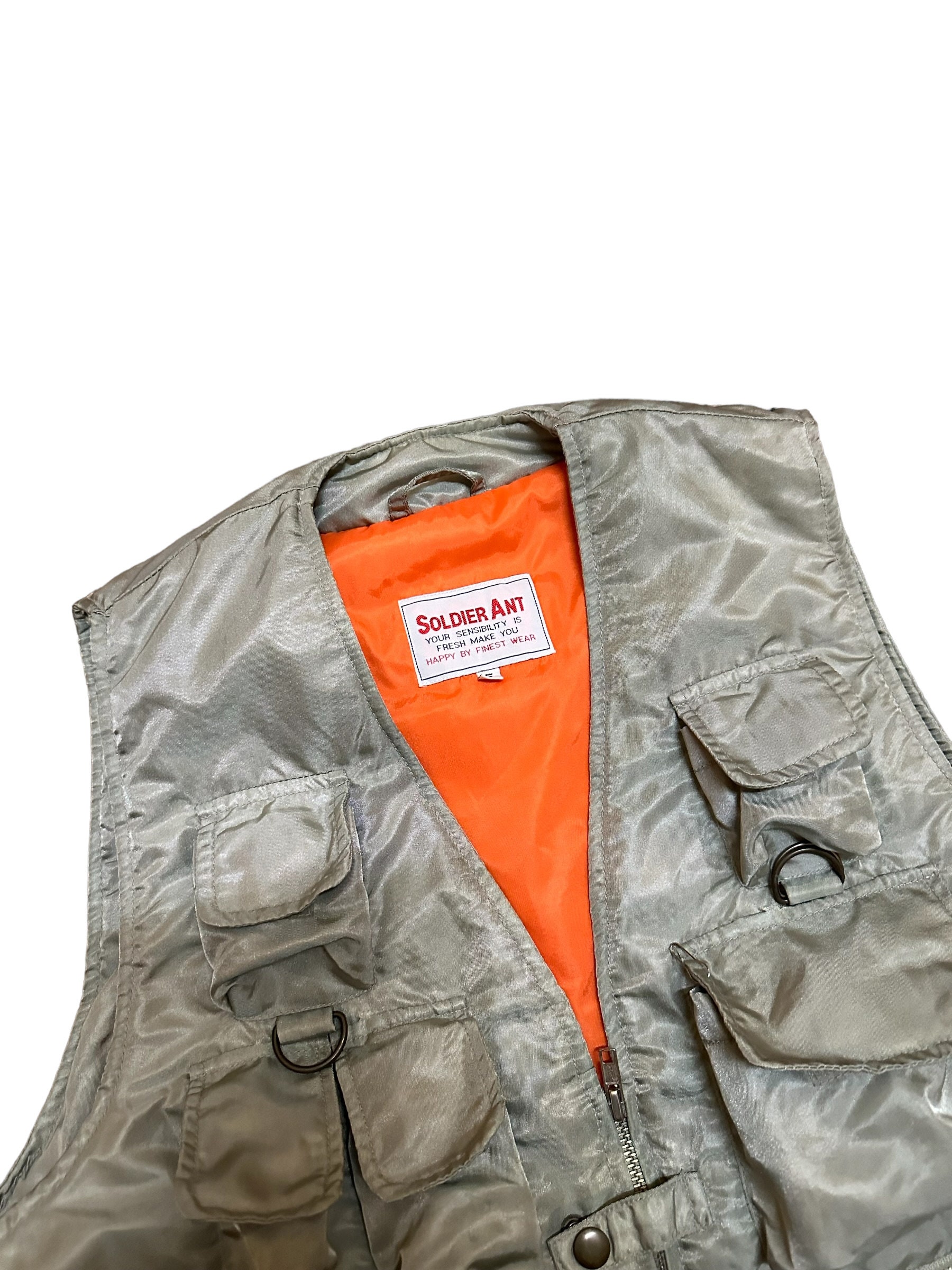 Vintage Soldier Ant Vest Multiple Pocket Bomber Flight Jacket - Etsy