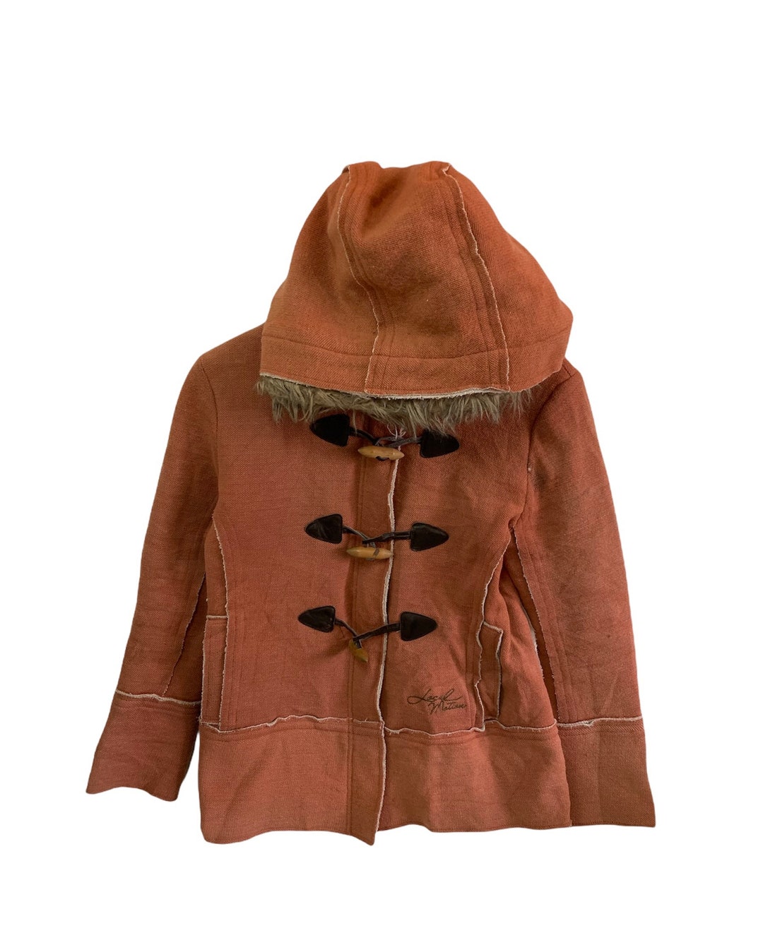 Vintage Local Motion Duffle Coat Hoodie Flora Print Inside Women Jacket ...