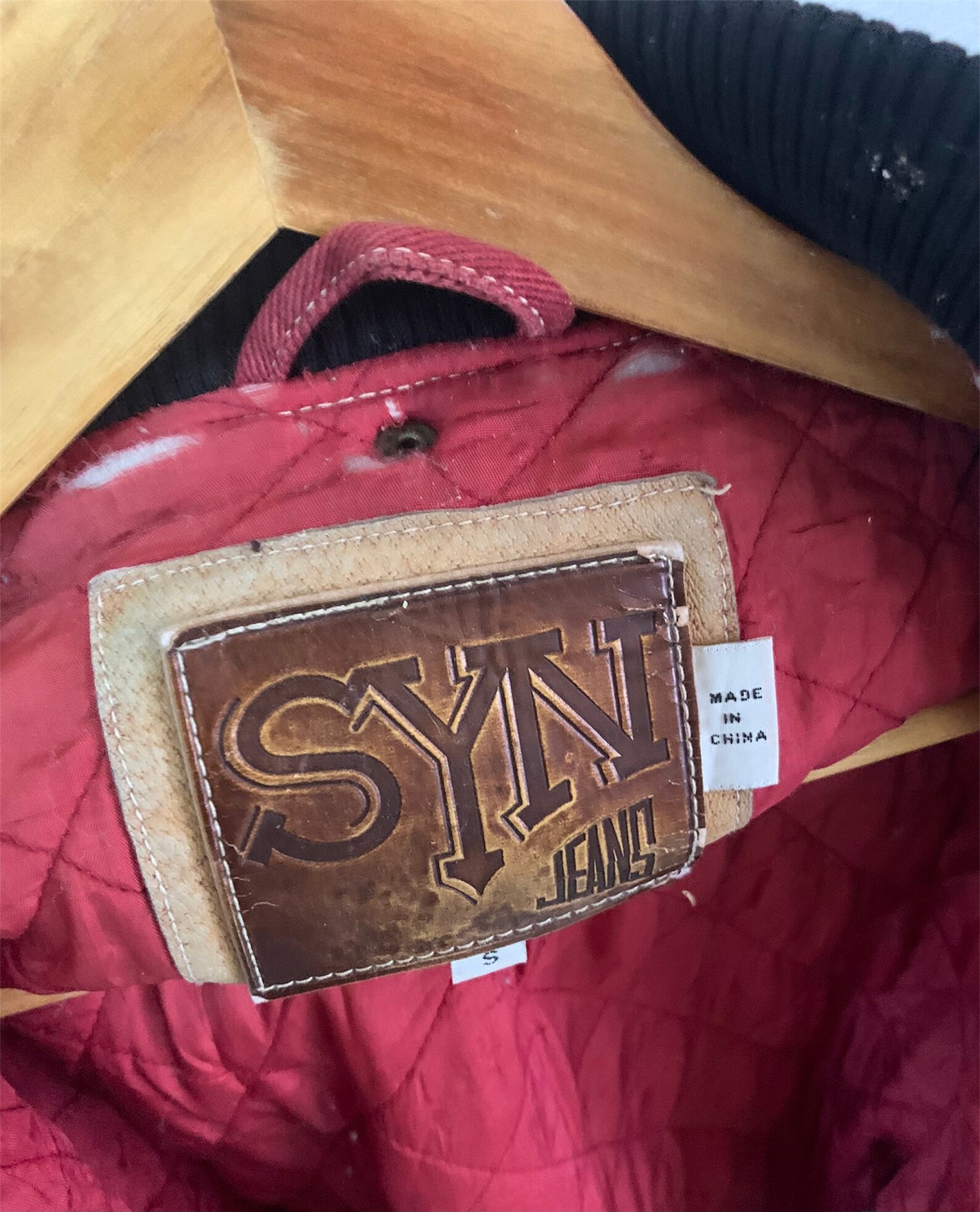 Vintage Syn Jeans Varisty Jacket Nicely Faded Leather Sleeves - Etsy