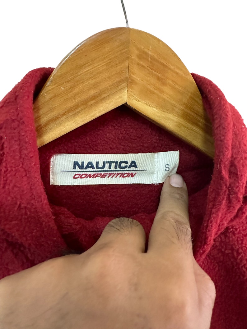 Vintage Nautica Fleece Sweatshirt Half Zipper Big Logo Jumper Pullover ...