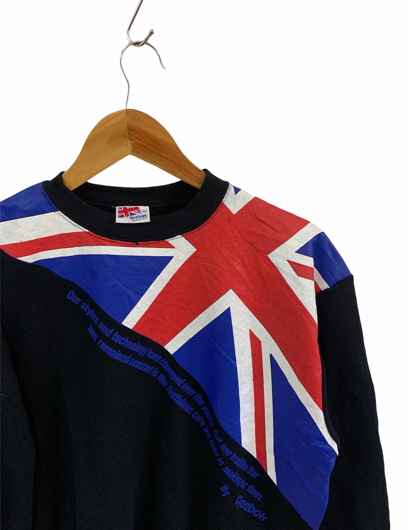 Vintage 90s Reebok Sweatshirt England Flag Country Reebok Made in Japan ...