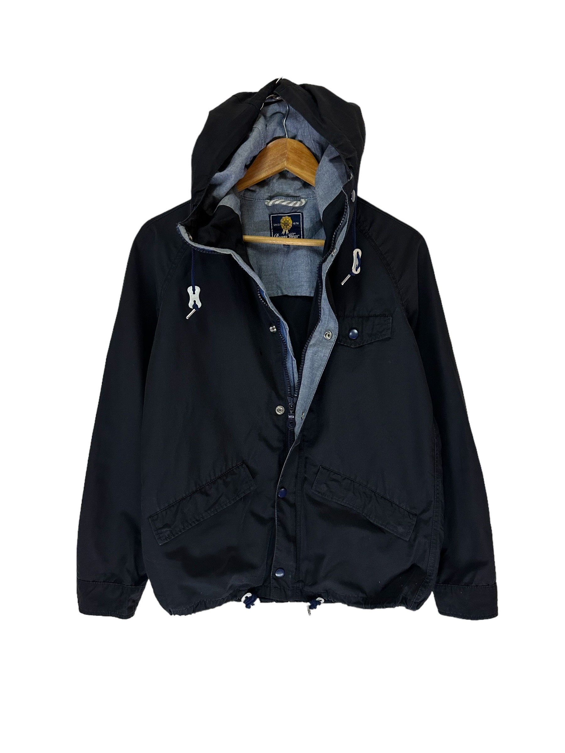 Vintage Beams Light Jacket Navy Blue Full Zipper Hoodie - Etsy