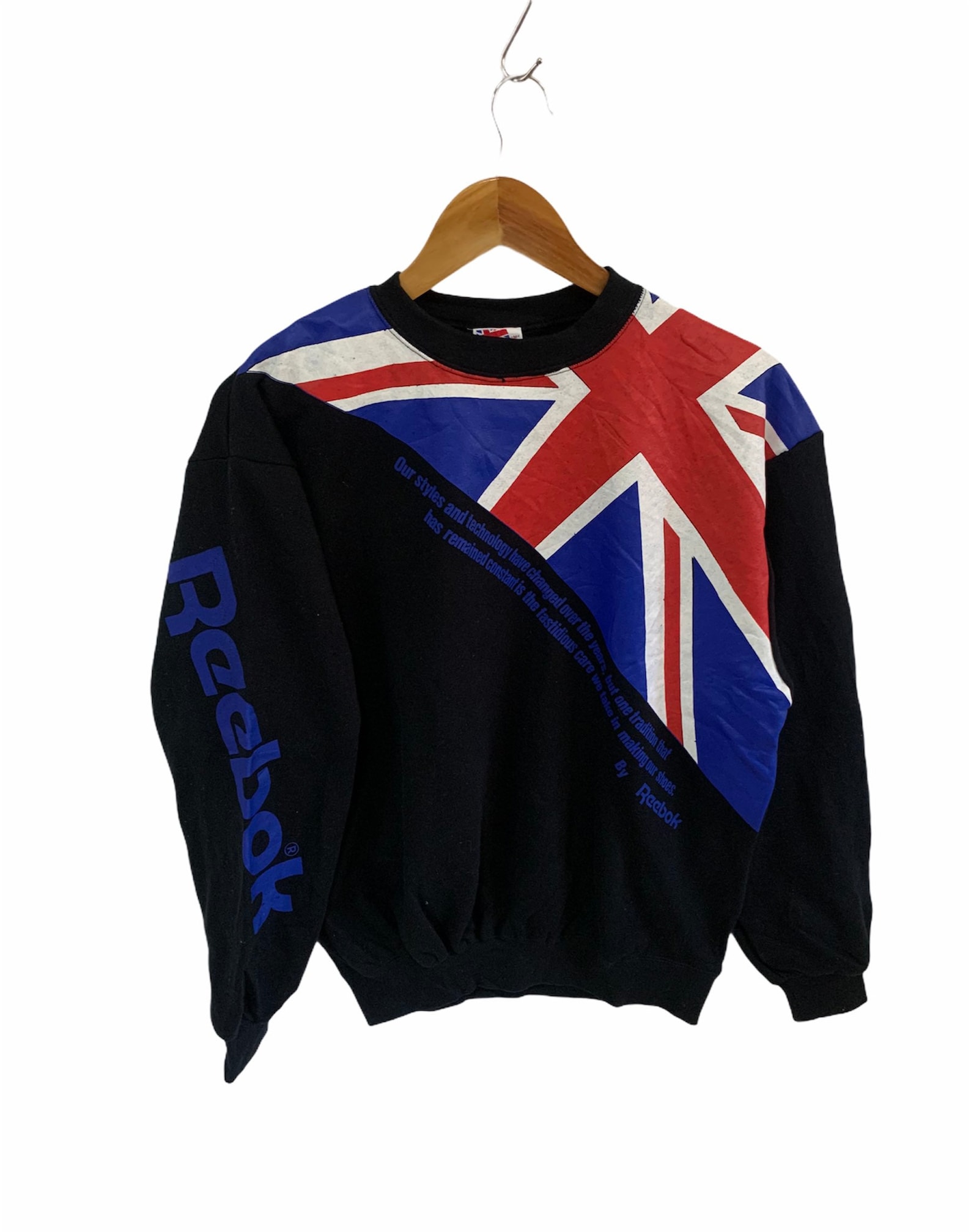 Vintage 90s Reebok Sweatshirt England Flag Country Reebok Made in Japan ...