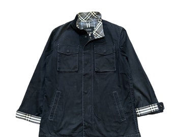 Vintage Burberry Black Label Double Pocket Jacket Nova Check Vintage Burberry Black Label Double Pocket Jacket Nova Check