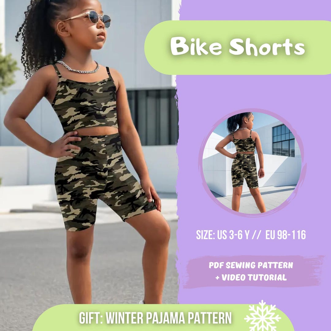 Kids Bike Short Sewing Pattern | Kids Bike Short Pattern | Bike Short ...