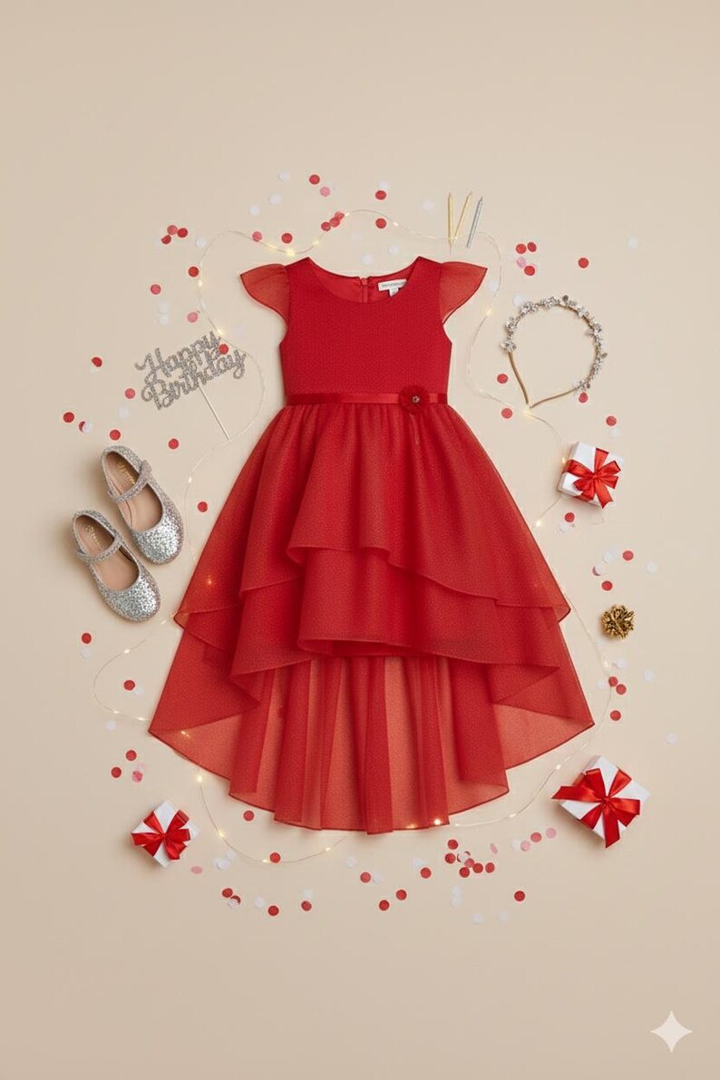 Layered Tulle Dress PDF Sewing Pattern | High Low Skirt Girl Dress ...