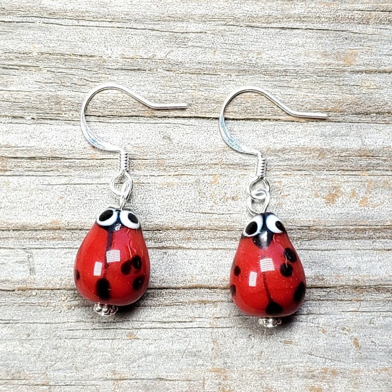 Ladybug Earrings - Etsy