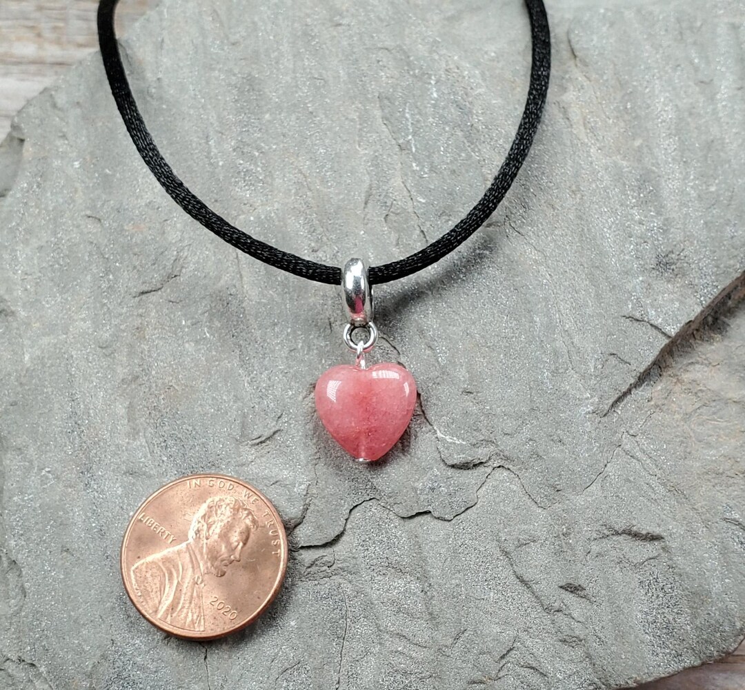 Small Pink Candy Jade Heart Pendant, Cords Lengths 16 to 24 Inches - Etsy