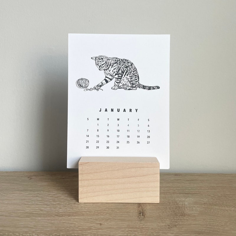 2024 Cat Calendar Desk - Etsy