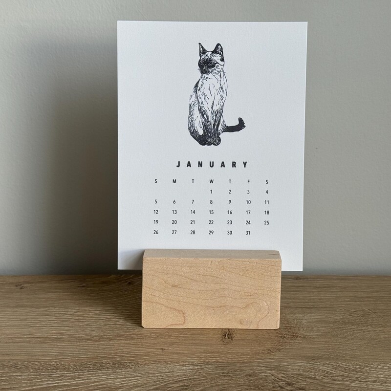 2024 Cat Calendar Desk - Etsy
