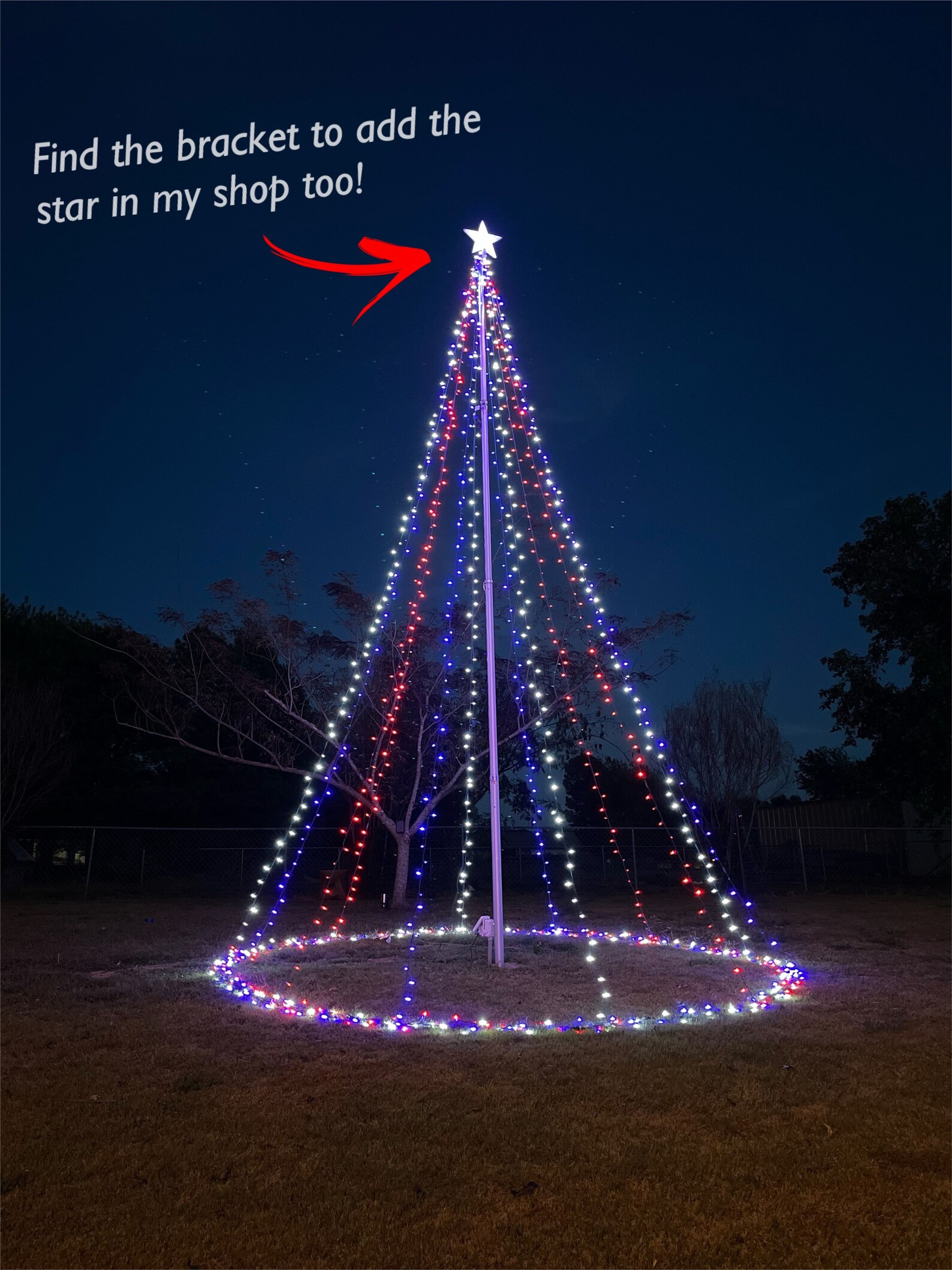 Flagpole Christmas Tree Magic NO Flagpole or Lights Included - Etsy