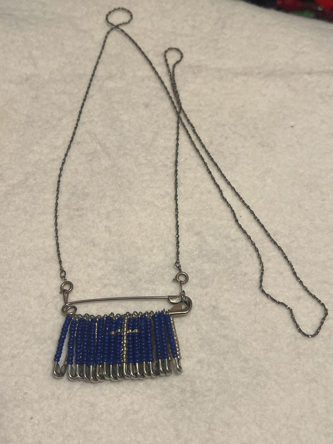 Safety Pin Cross Necklace - Etsy