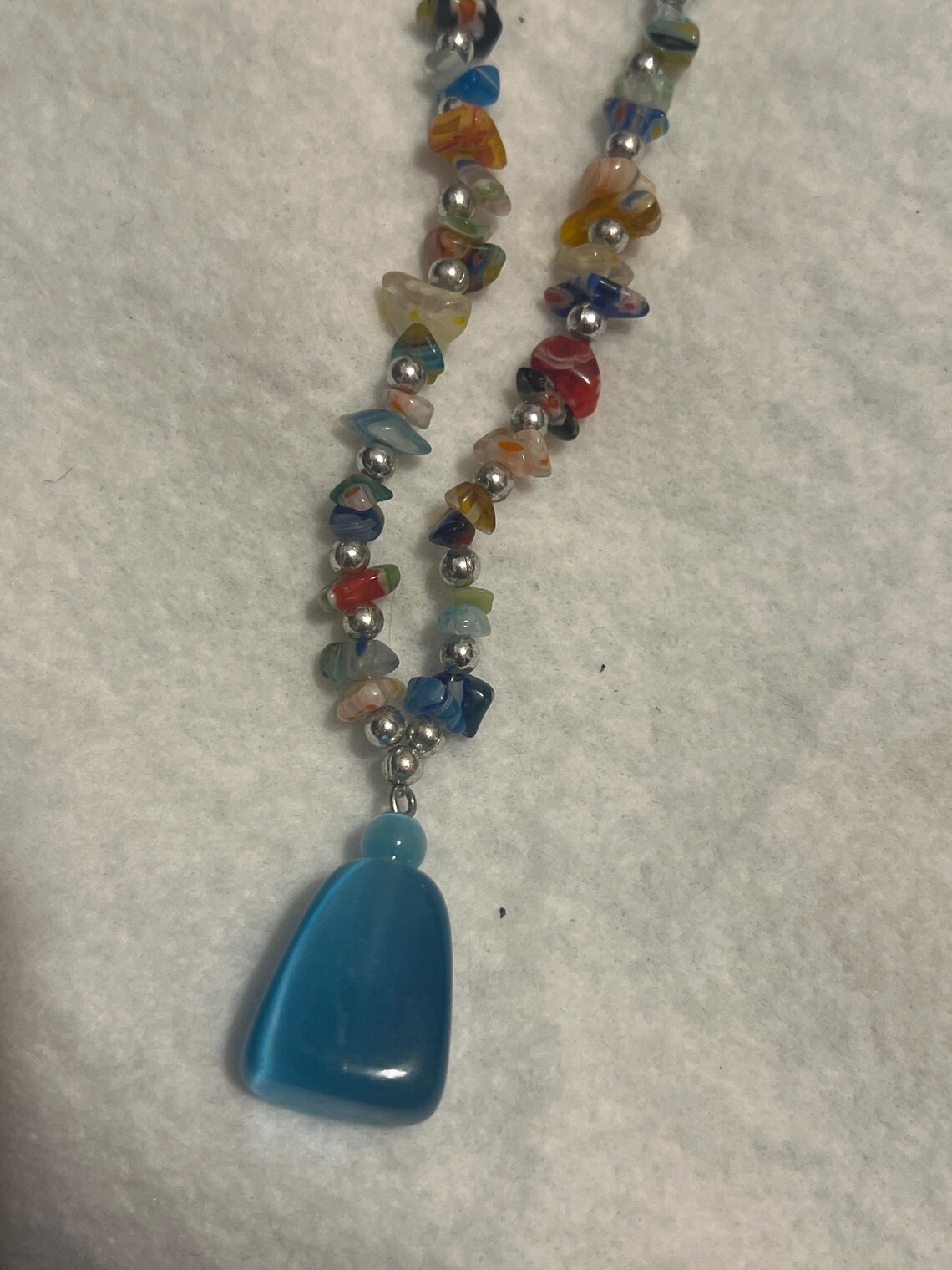 Blue Colorful Necklace - Etsy