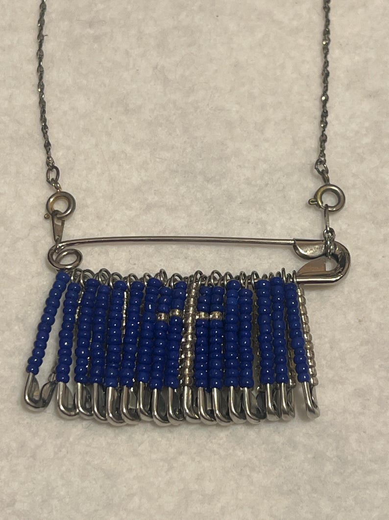 Safety Pin Cross Necklace - Etsy