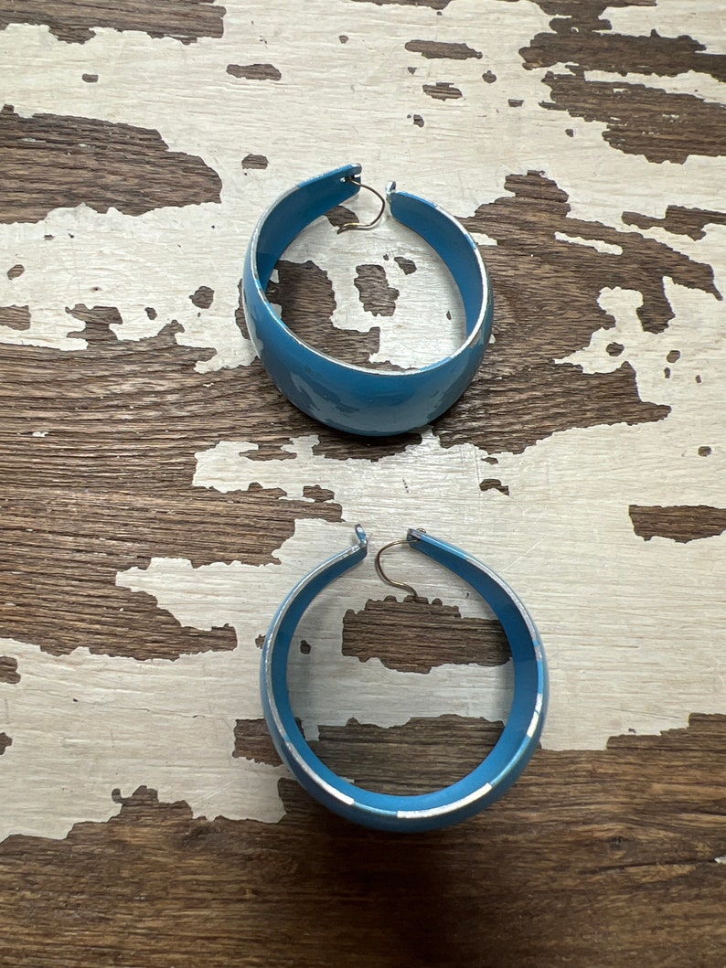 Vintage Blue Hoops - Etsy
