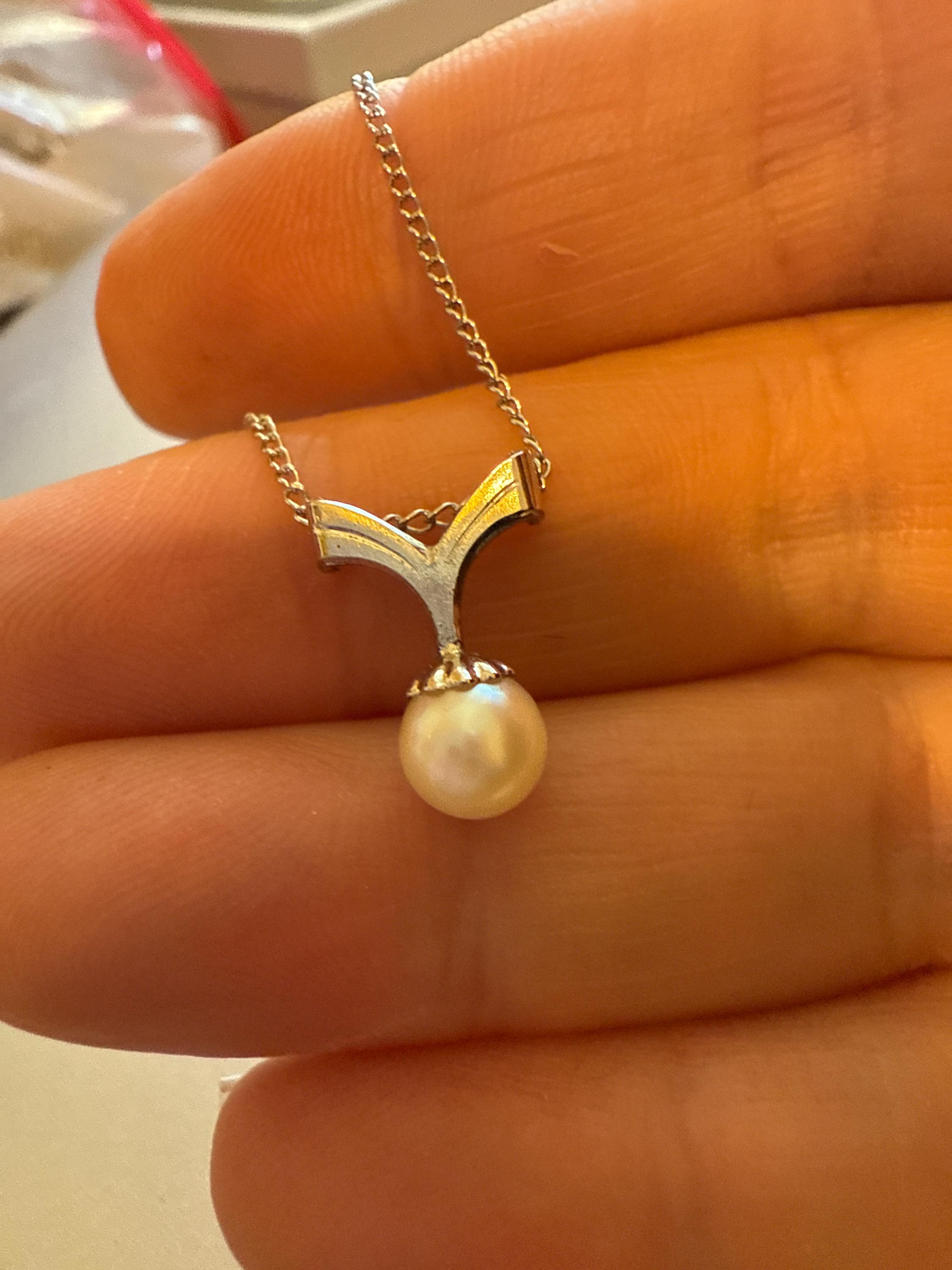 Sterling Silver 925 Pearl Necklace - Etsy