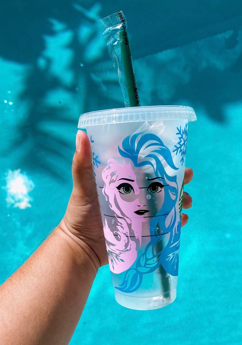Starbucks cold cup / Disney Cup/ Frozen/ Frozen Cup/ Elsa | Etsy