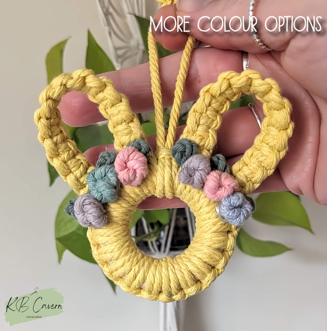 Handmade Macramé Bunny Ornament Easter Decor, Boho Nursery Hanging ...