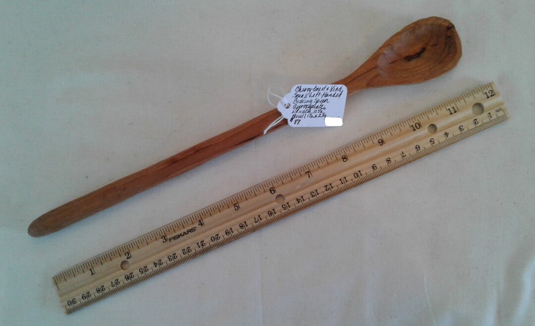 Cherry, Small Left-handed, Cooking Spoon, Hand-carved (as They Did ...