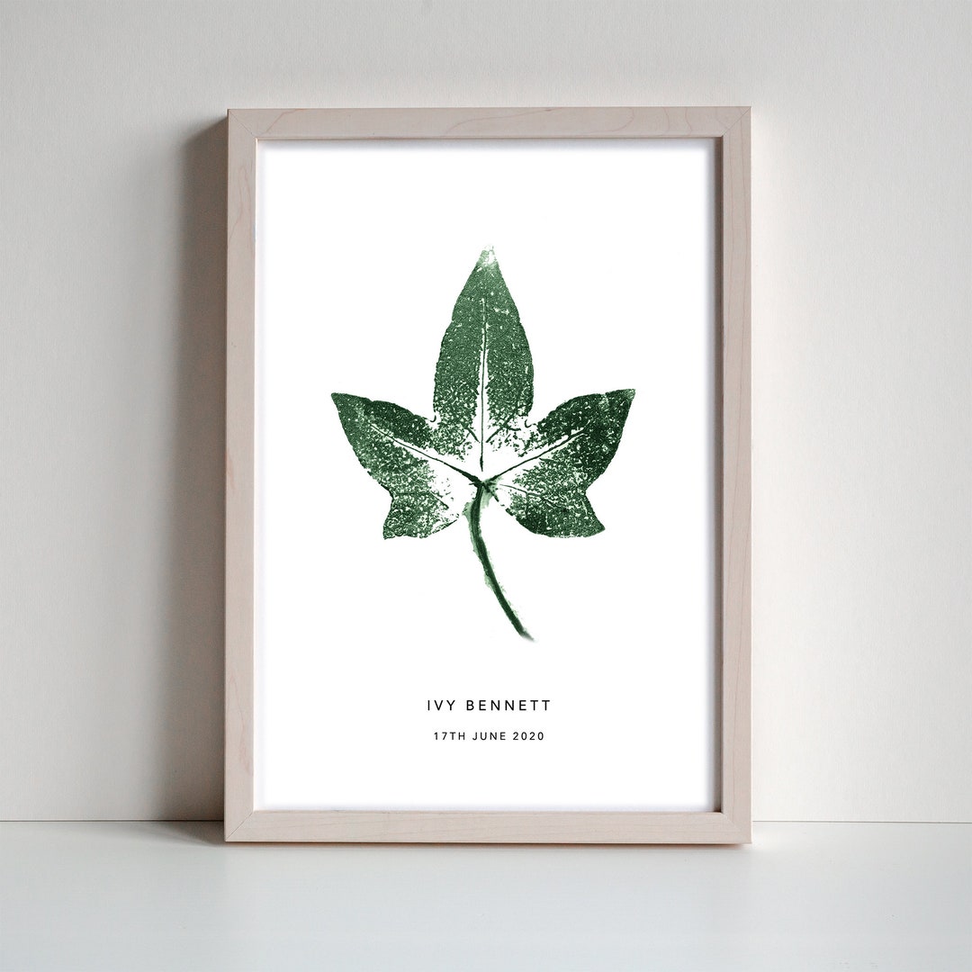 Personalised Ivy Leaf Print Ivy Leaf Pressed Plant Print - Etsy