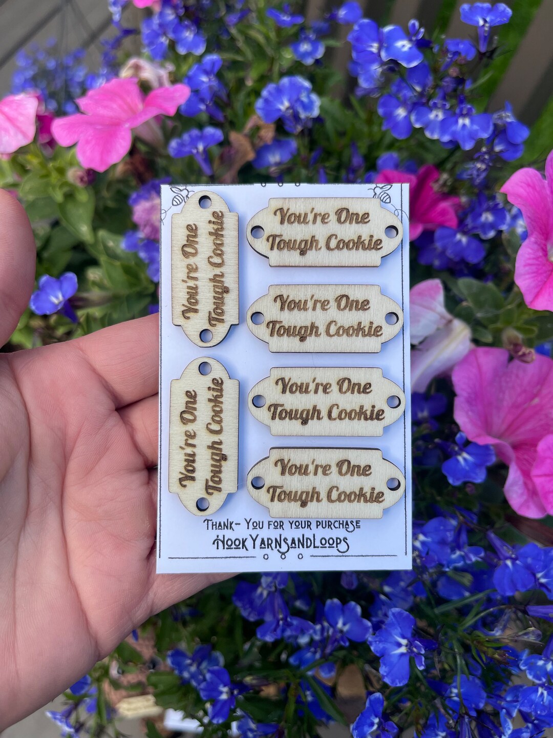 6 - Cookie **you're One Tough Cookie ** Emotional Support Wooden Tags ...