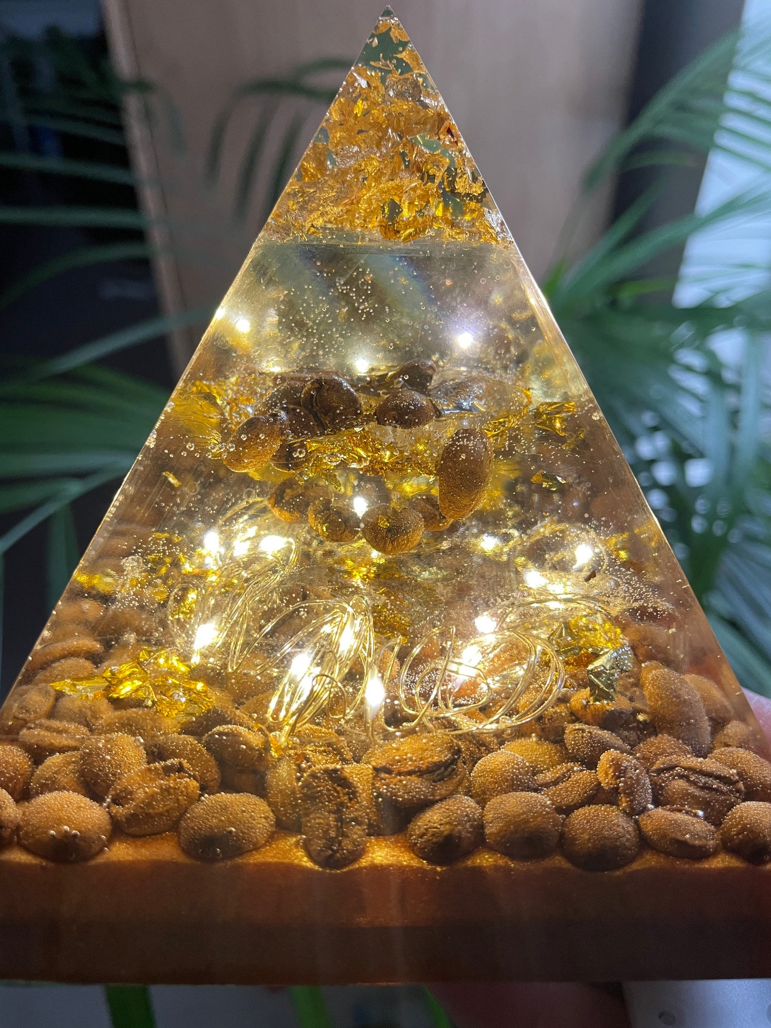 Gold Resin Pyramid Nightlight - for Kids - Pyramid Lamp - Personalised ...
