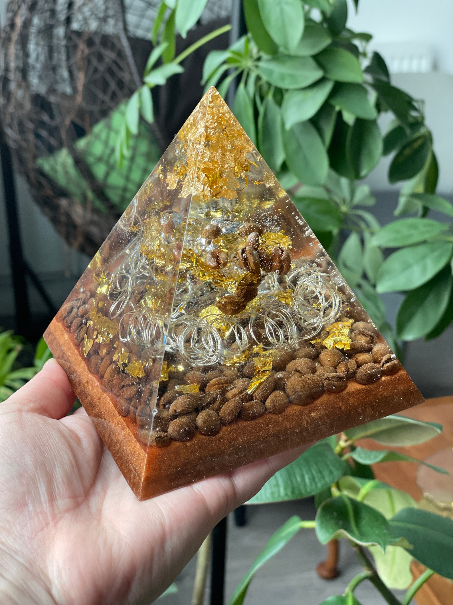 Gold Resin Pyramid Nightlight - for Kids - Pyramid Lamp - Personalised ...