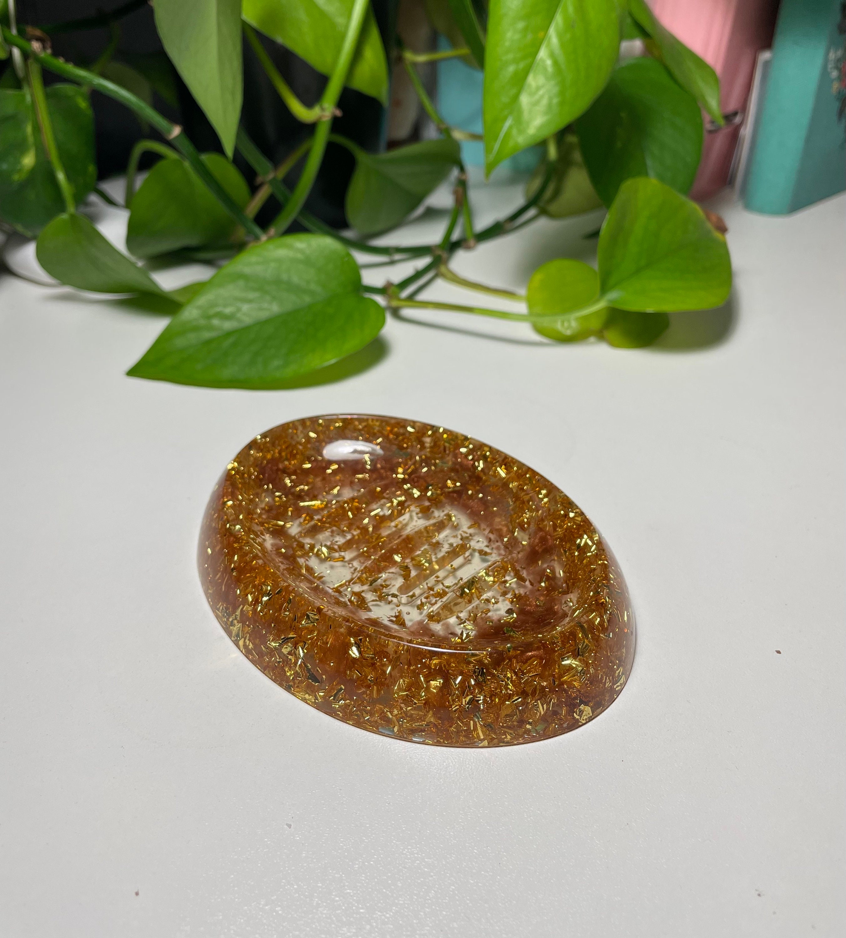 Resin Soap Dish Gold Leaf Soap Dish Handmade Soap Dish Home Decor ...