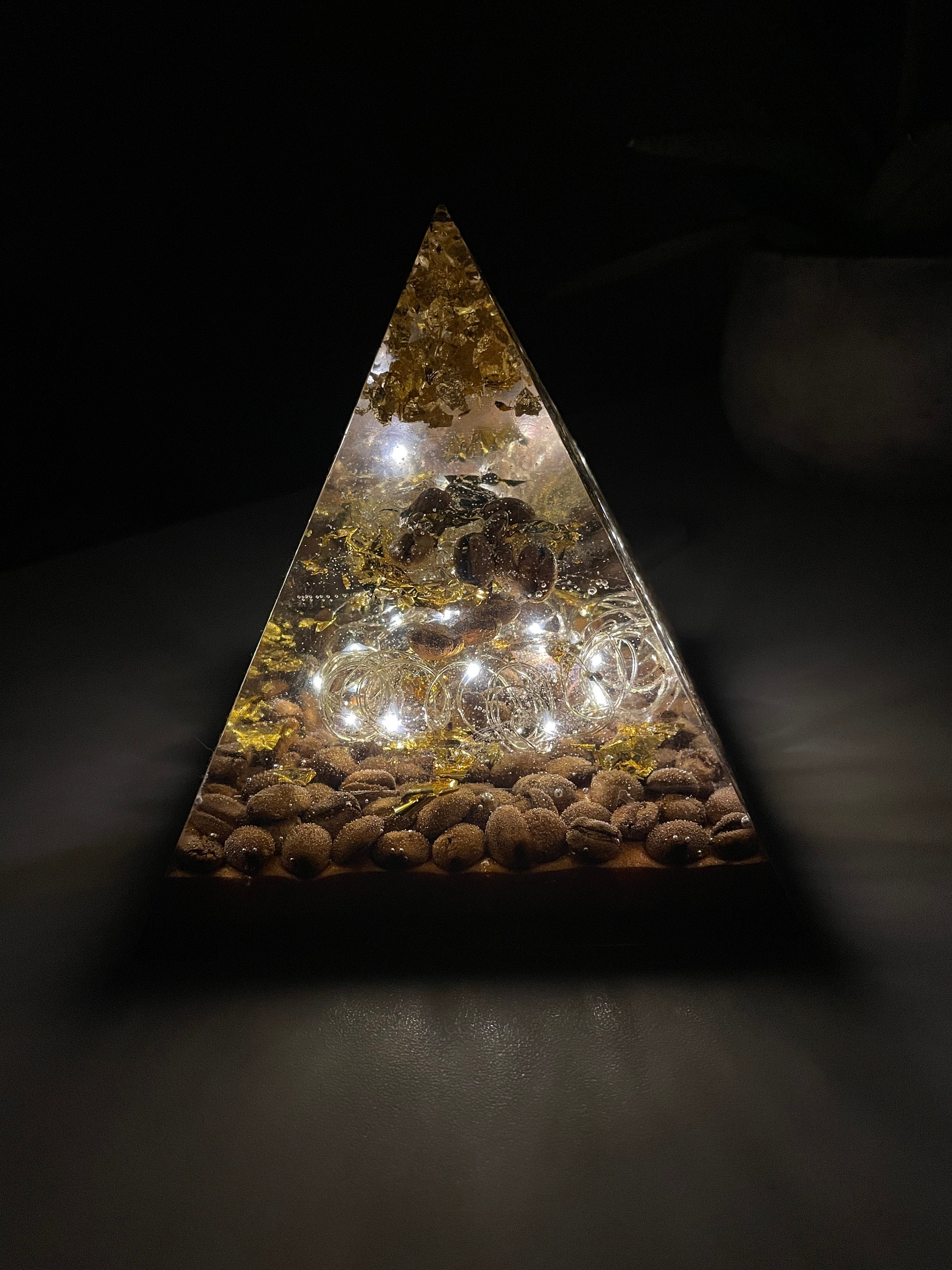 Gold Resin Pyramid Nightlight for Kids Pyramid Lamp Personalised Gift ...