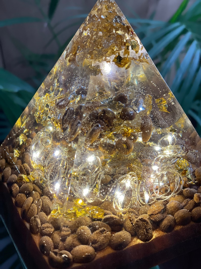 Gold Resin Pyramid Nightlight - for Kids - Pyramid Lamp - Personalised ...