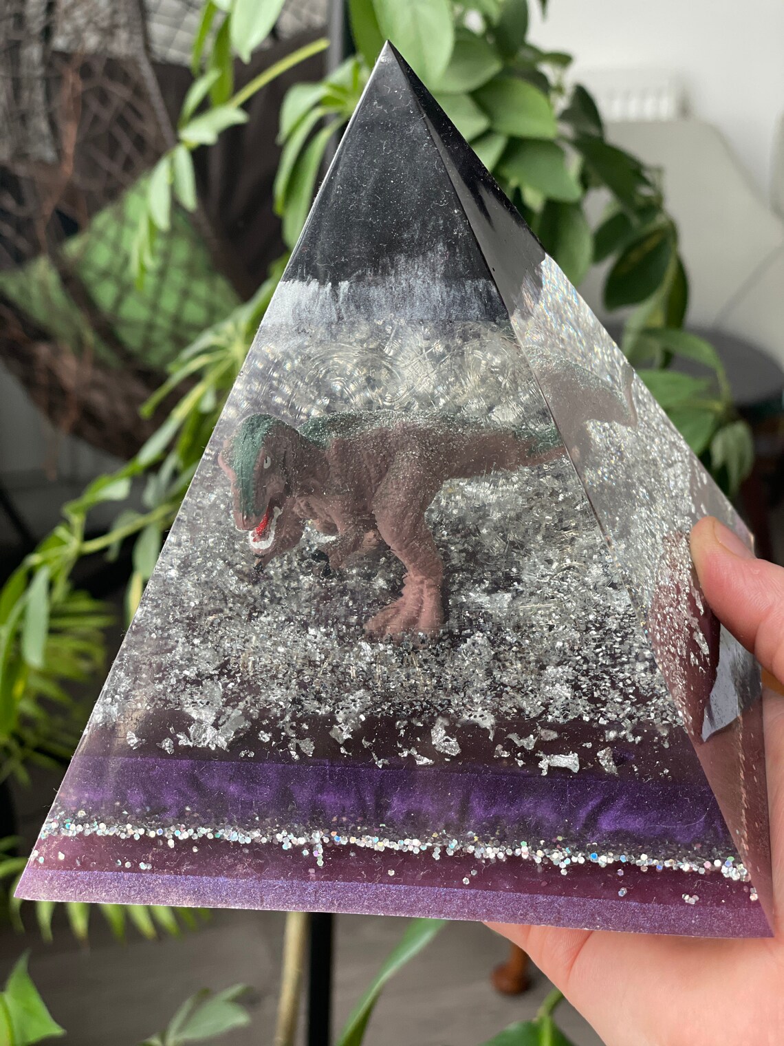 Dinosaur Nightlight Pyramid for Kids Resin Pyramid Lamp Nightstand ...