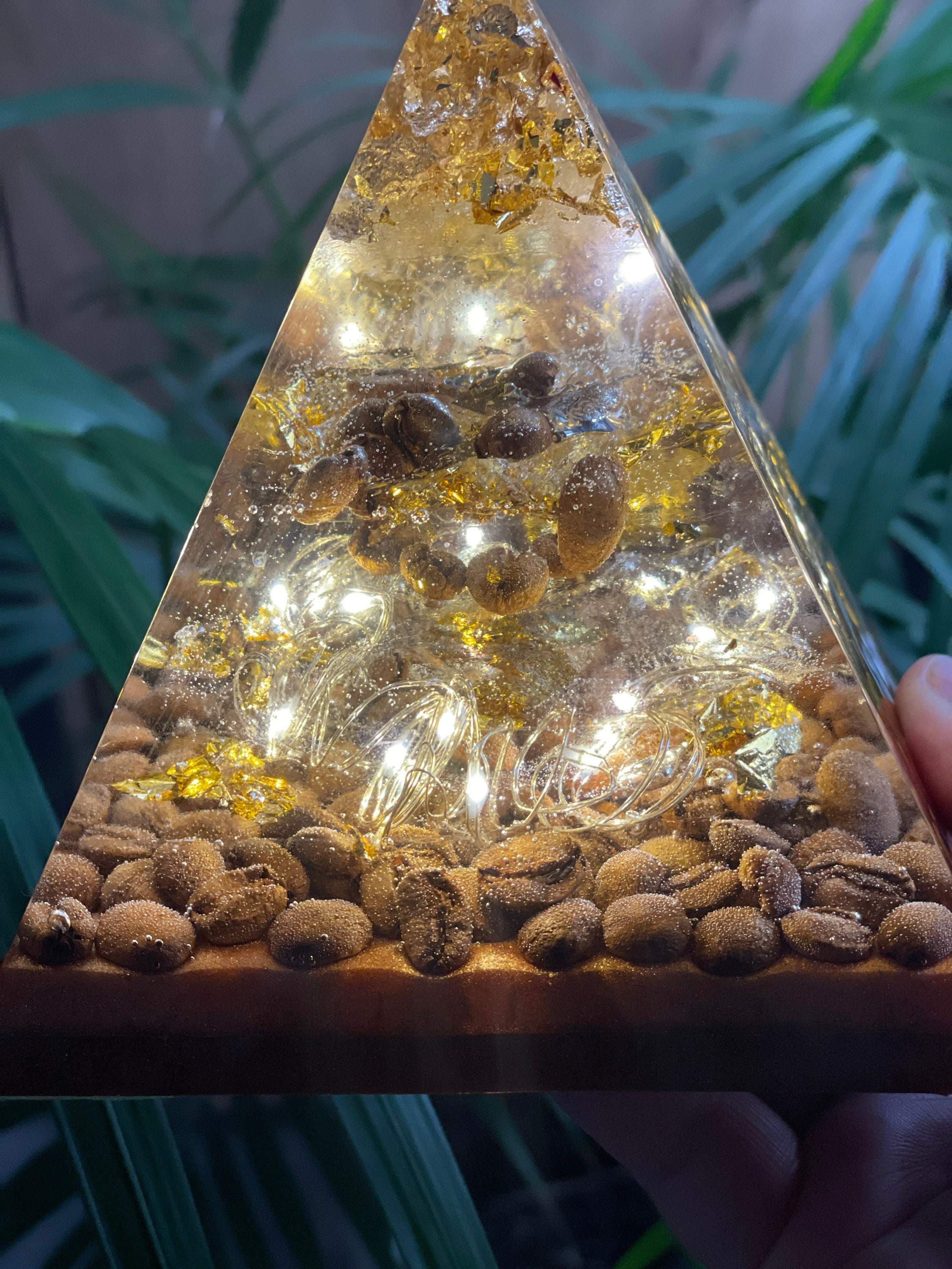 Gold Resin Pyramid Nightlight for Kids Pyramid Lamp Personalised Gift ...