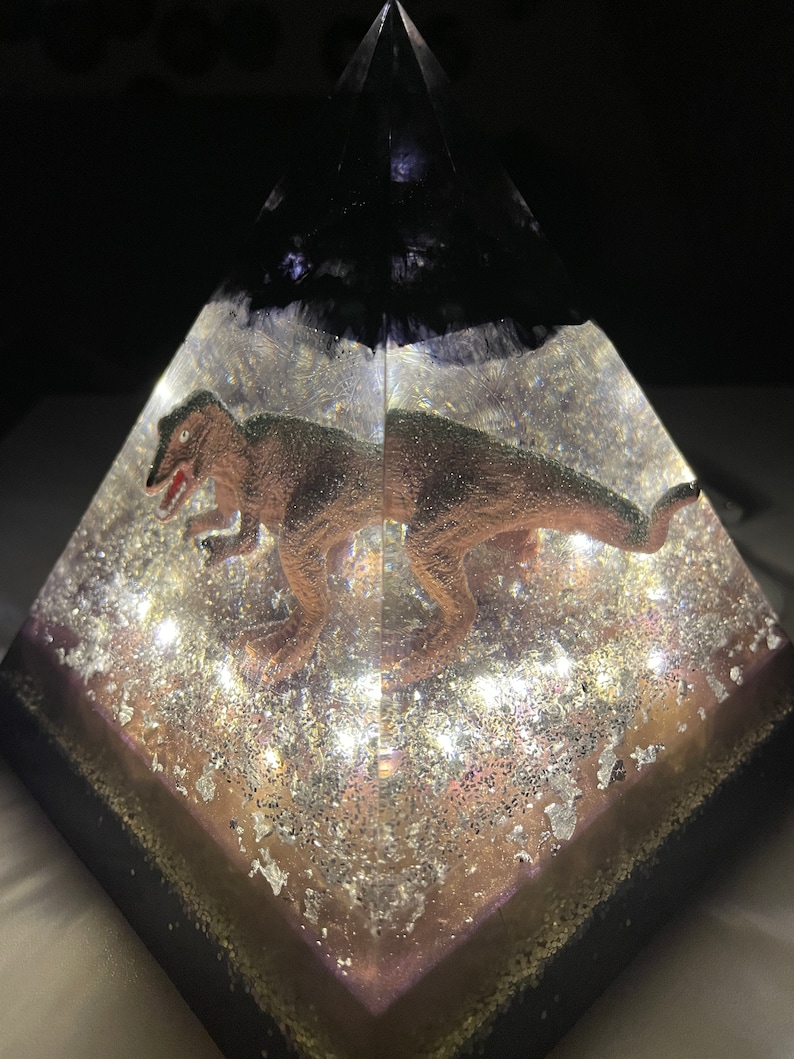 Dinosaur Nightlight Pyramid for Kids Resin Pyramid Lamp Nightstand ...
