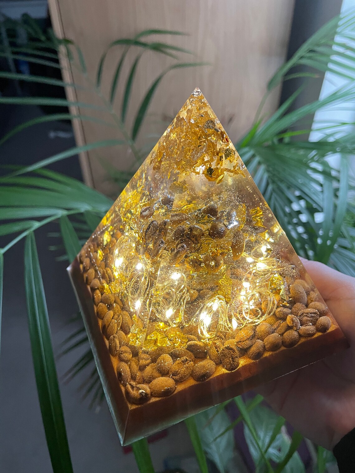 Gold Resin Pyramid Nightlight for Kids Pyramid Lamp Personalised Gift ...