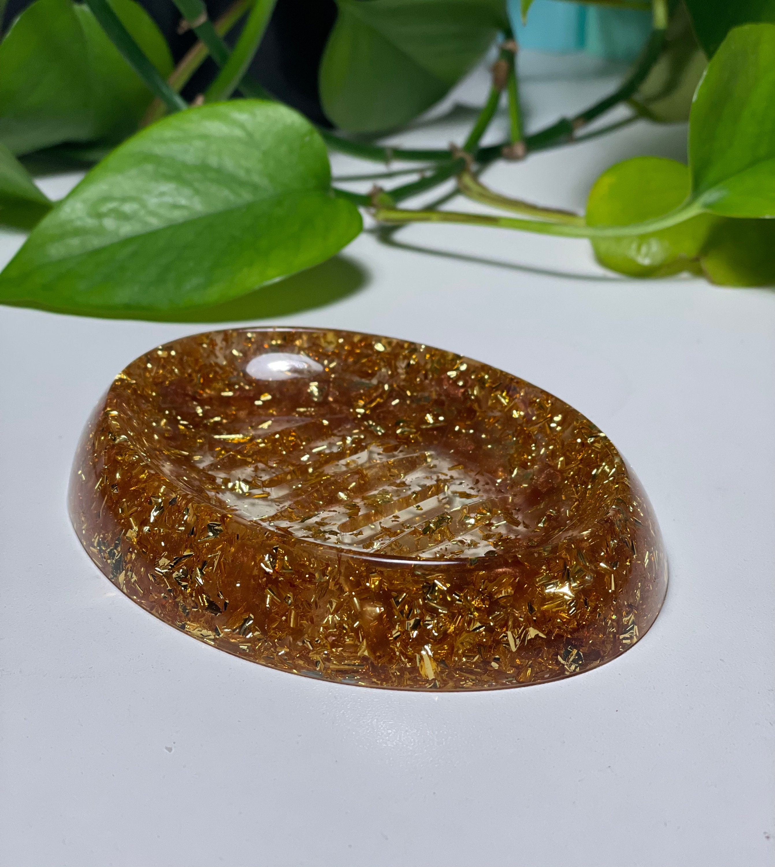Resin Soap Dish Gold Leaf Soap Dish Handmade Soap Dish Home Decor ...