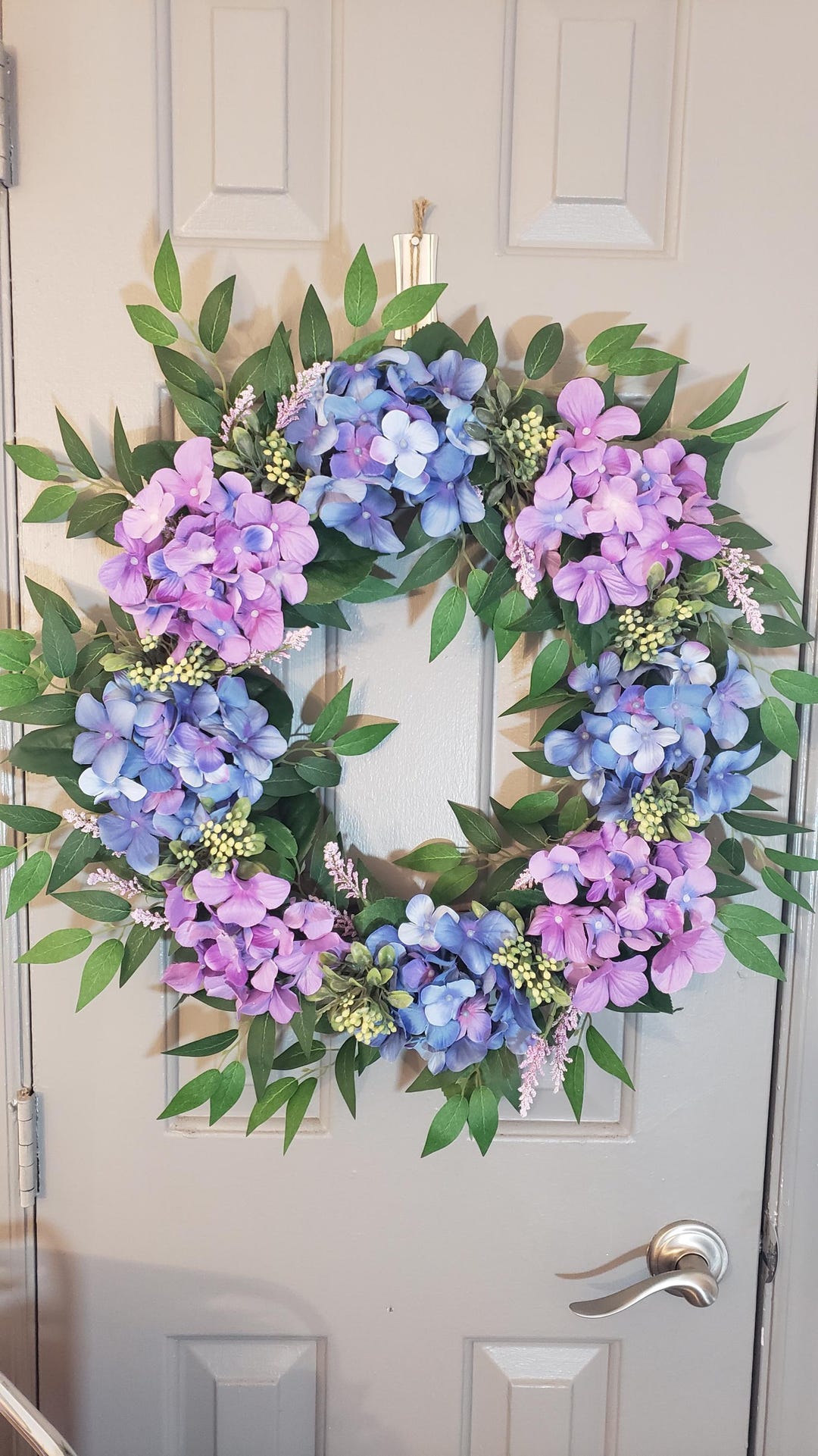 Purple and Blue Hydrangeas Wreath Front Door Wreath Summer Wreath Entryway Wreath Farmhouse ...