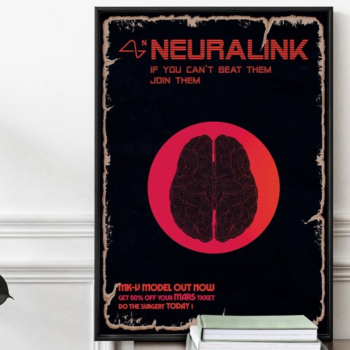 Cyberpunk Neuralink Ad Poster - Etsy