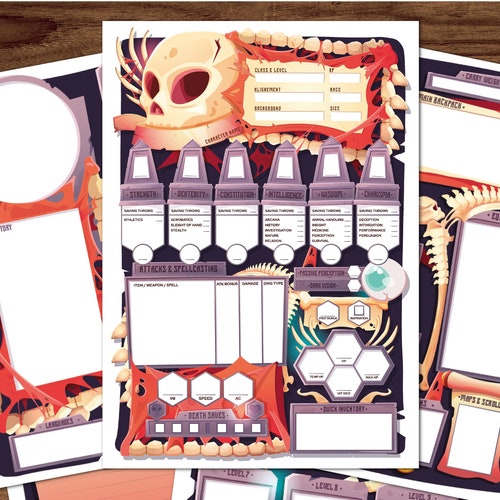 Dnd 5E Character Sheet: Compact Half Sheet - Etsy Hong Kong