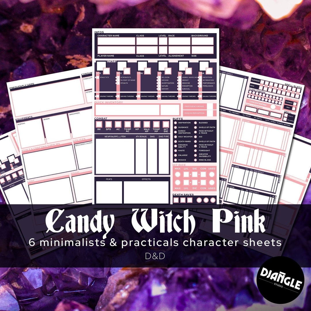 Dnd Character Sheet Pack - Practical & Minimalist Bundle. Character ...